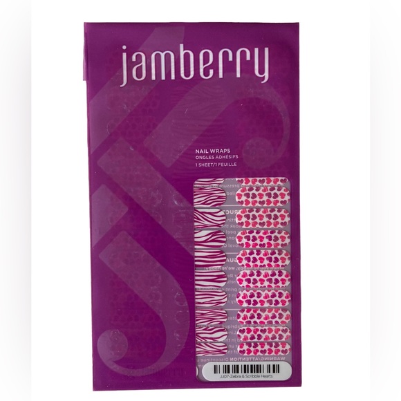 Jamberry | Other | Jamberry Nail Wraps Kids Zebra Scribble Hearts Jj7 | Poshmark